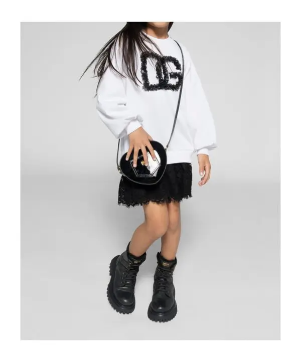 Dolce & Gabbana Dg Logo Embellished Lace Dress