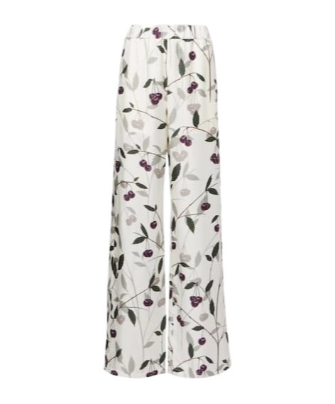 Stella McCartney Printed Silk Twill Wide-leg Pants - White