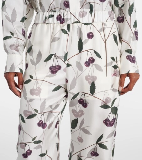 Stella McCartney Printed Silk Twill Wide-leg Pants