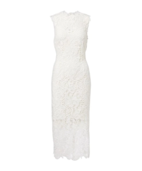 Monique Lhuillier Lace Midi Dress