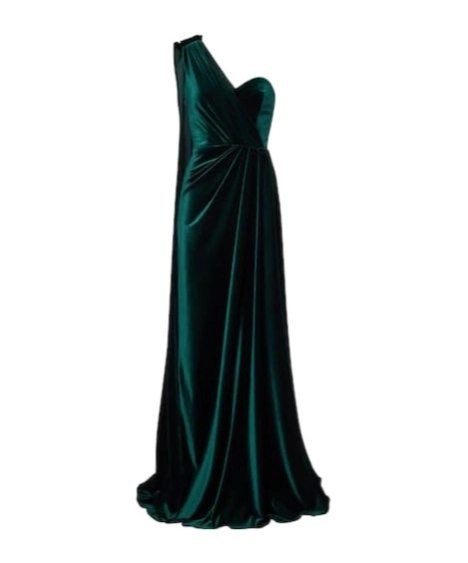 Monique Lhuillier One-shoulder Velvet Gown - Black