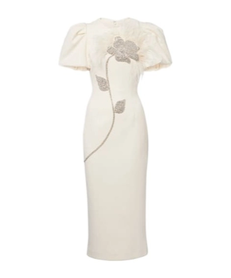 Rebecca Vallance Embellished Crêpe Cocktail Dress - White