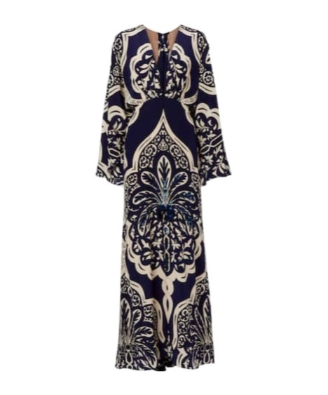 Johanna Ortiz Sequined Printed Silk Maxi Dress - Black
