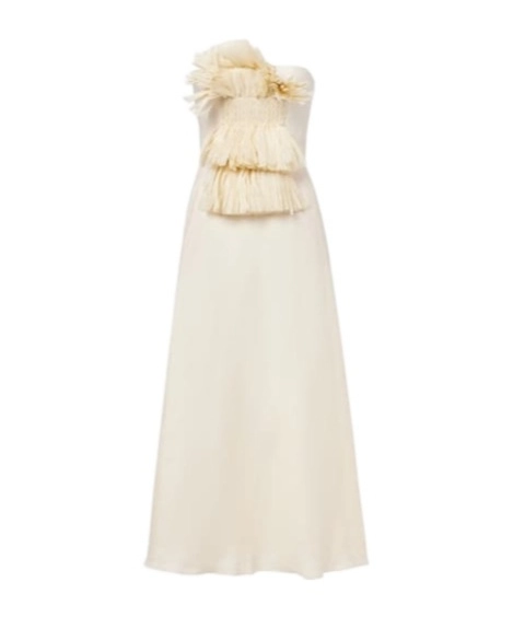 Johanna Ortiz Embellished Linen Maxi Dress - White