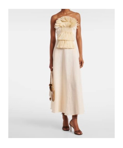 Johanna Ortiz Embellished Linen Maxi Dress