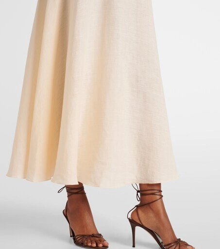 Johanna Ortiz Embellished Linen Maxi Dress