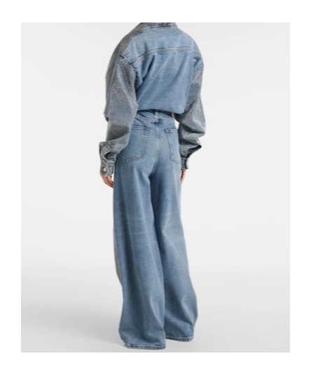 Stella McCartney Crystal-embellished Wide-leg Jeans