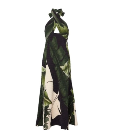 Johanna Ortiz Printed Halterneck Maxi Dress - Black