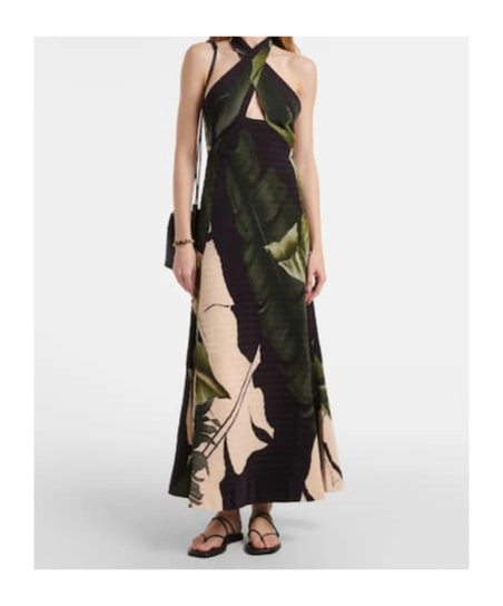 Johanna Ortiz Printed Halterneck Maxi Dress