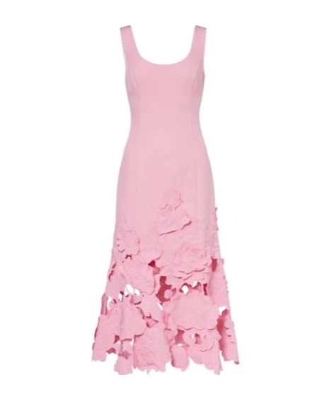 LEO Emily Floral-appliqué Midi Dress