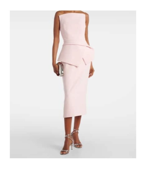 SAFIYAA LONDON Belted Crêpe Midi Dress