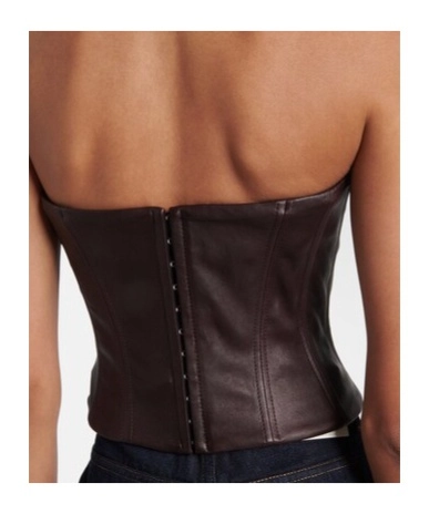 Stouls Rosalia Strapless Leather Corset Top