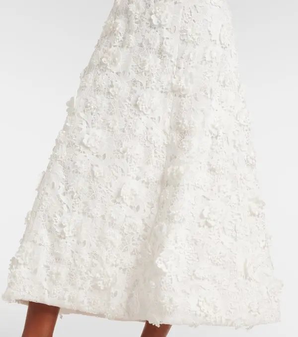 LEO Odette Floral-appliqué Lace Cocktail Dress