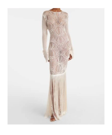 Stella McCartney Fringed Crochet Maxi Dress