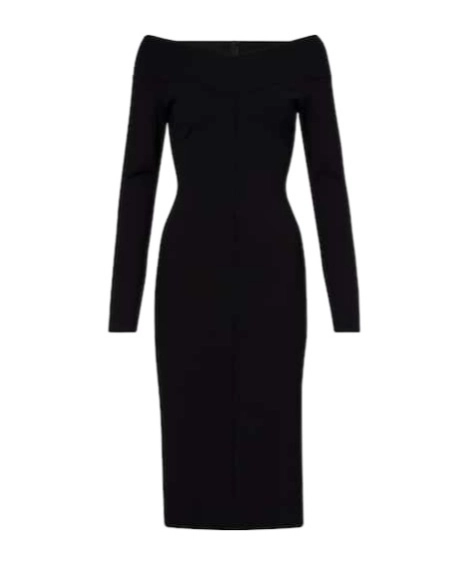 Stella McCartney Off-shoulder Jersey Midi Dress - Black