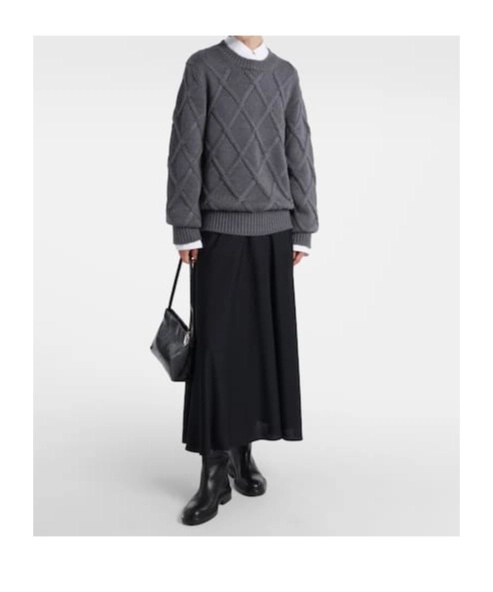 JIL SANDER Cable-knit Virgin Wool Sweater