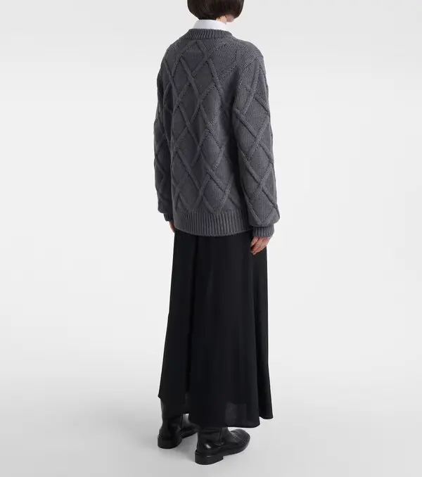 JIL SANDER Cable-knit Virgin Wool Sweater