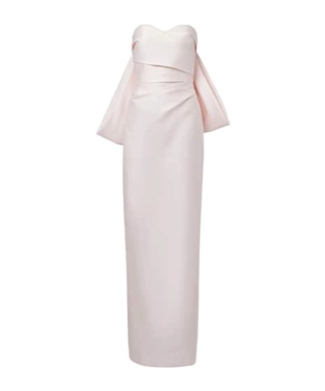 Monique Lhuillier Bow-detail Satin Gown - White