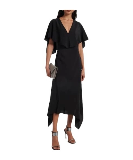 Stella McCartney Silk Maxi Dress With Cape Effect