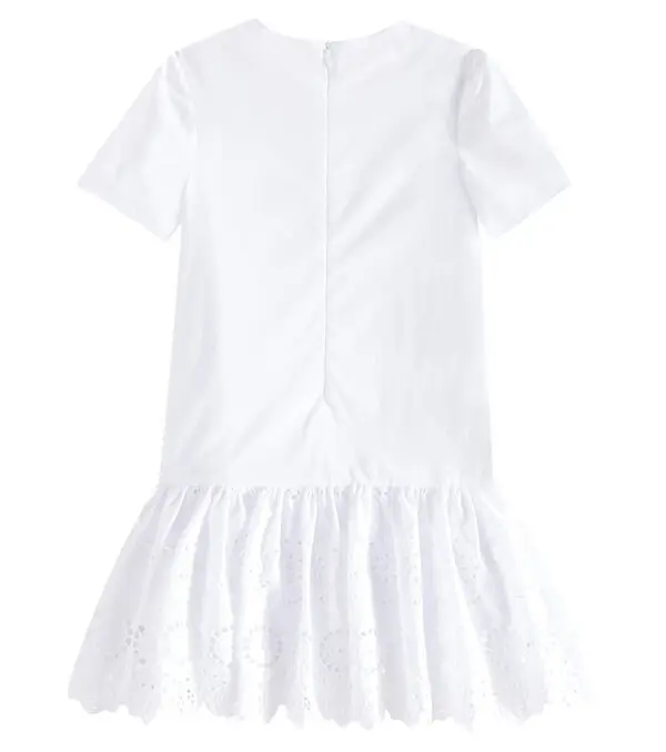 Dolce & Gabbana Logo Embroidered Cotton Dress