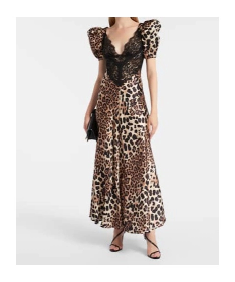 RODARTE Leopard-print Silk Satin Maxi Dress
