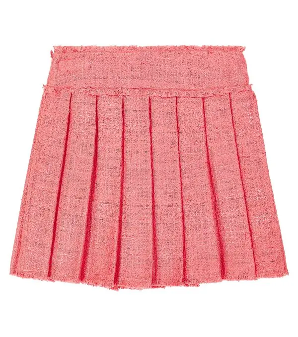 Dolce & Gabbana Pleated Cotton-blend Tweed Skirt