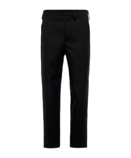 JIL SANDER Slim-fit Leather-trim Wool Pants