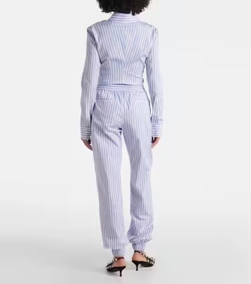 Attico Striped Cotton Pajama Pants