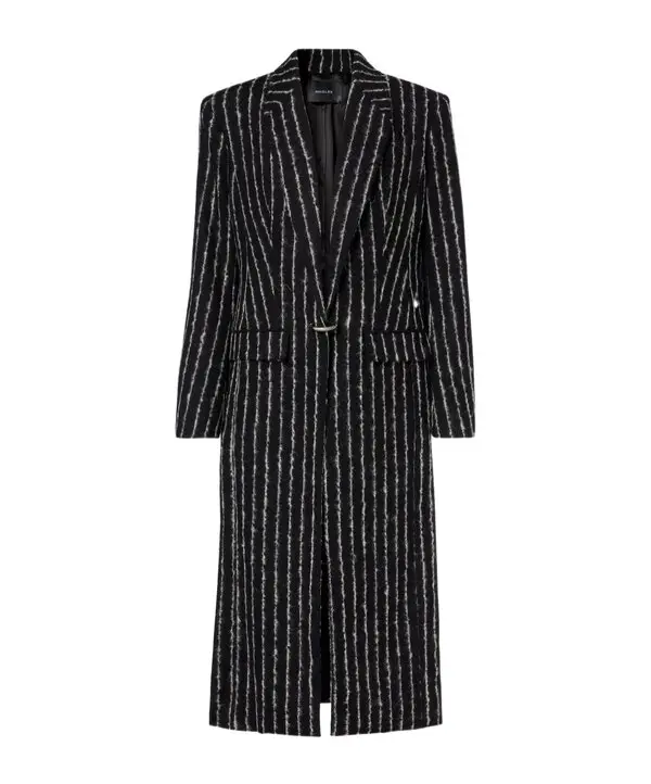 MUGLER Fine Striped Long-sleeve Coat