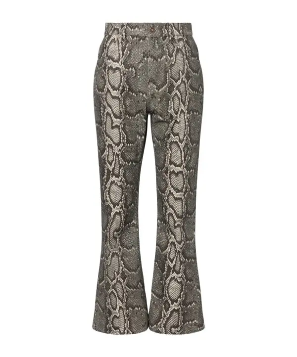 Gabriela Hearst Ezra Snake-effect High-rise Bootcut Jeans - Gray
