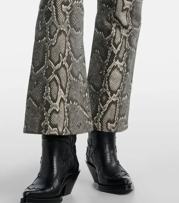 Gabriela Hearst Ezra Snake-effect High-rise Bootcut Jeans - Gray