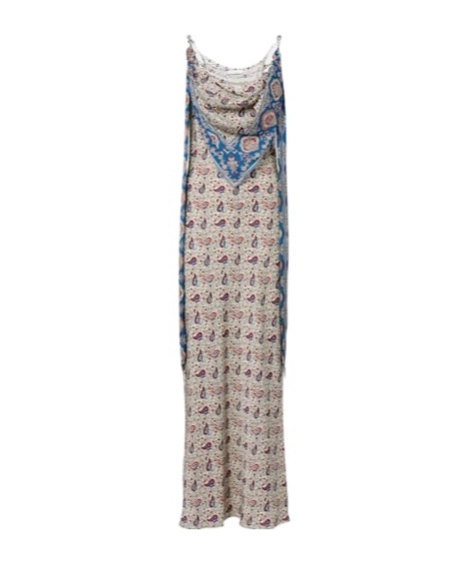 Rabanne Paisley Scarf-detail Satin Slip Dress - Nude