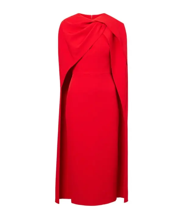 SAFIYAA LONDON Cape-detail Midi Dress