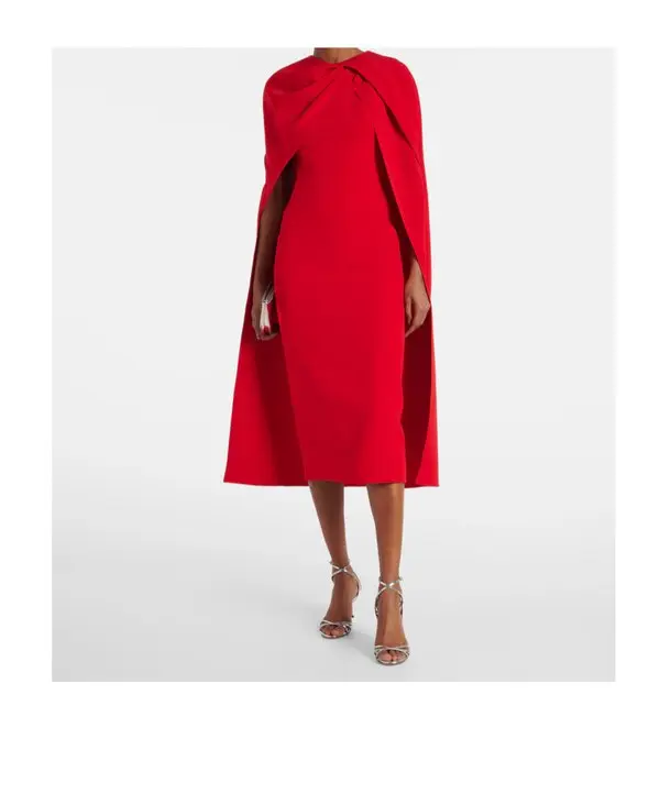 SAFIYAA LONDON Cape-detail Midi Dress