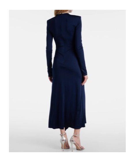 David Koma Crystal-embellished Gathered Midi Dress