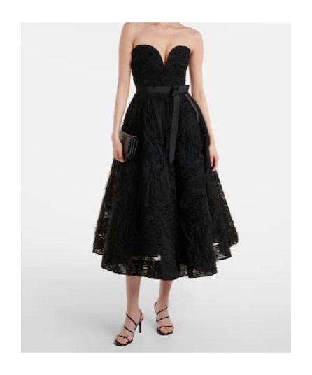 Rebecca Vallance Willow Embroidered Tulle Midi Dress