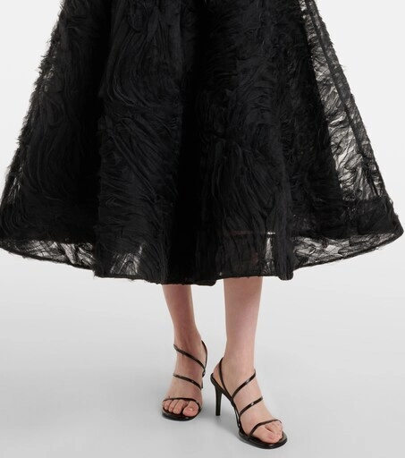 Rebecca Vallance Willow Embroidered Tulle Midi Dress