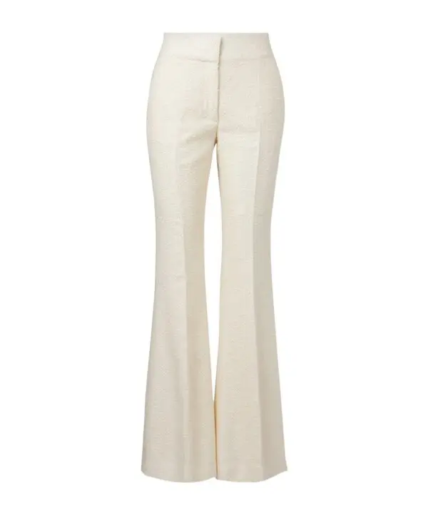 Gabriela Hearst Rhein Flared Silk Trousers - White