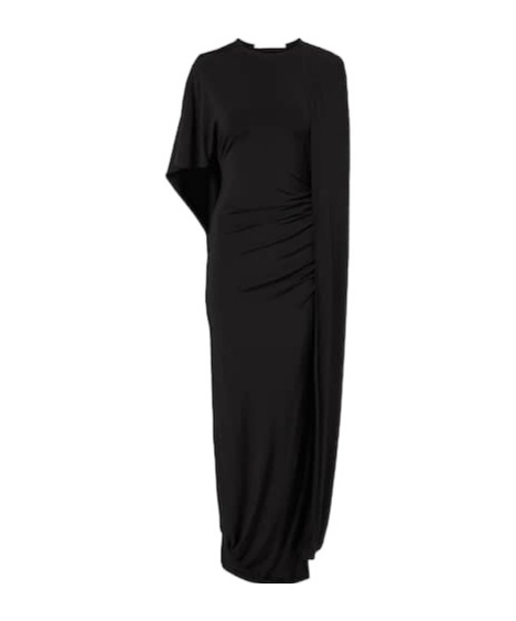 Stella McCartney Caped Ruched Gown - Black