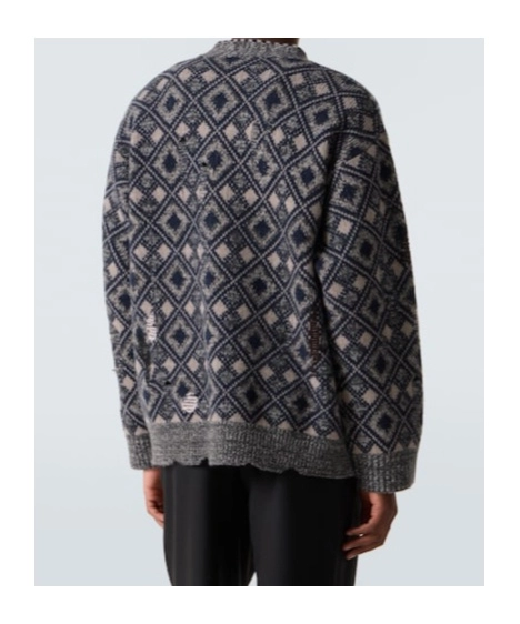 WALES BONNER Sibling Oversized Wool Cardigan