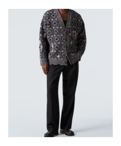 WALES BONNER Sibling Oversized Wool Cardigan