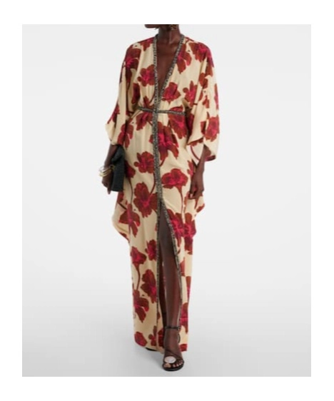 Johanna Ortiz Embellished Silk Maxi Dress