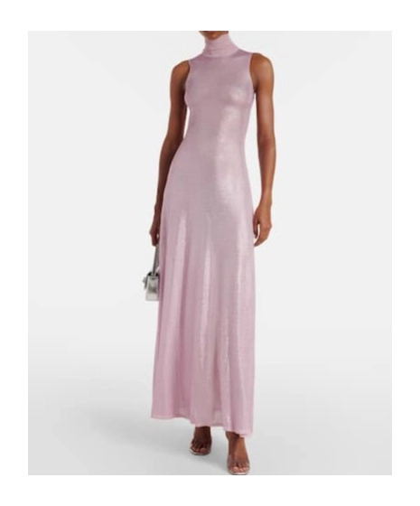 David Koma Ruched Sequined Maxi Dress
