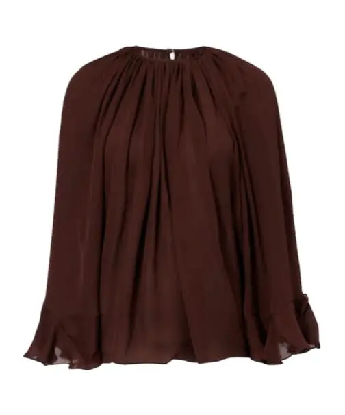 Johanna Ortiz Silk Georgette Blouse - Brown