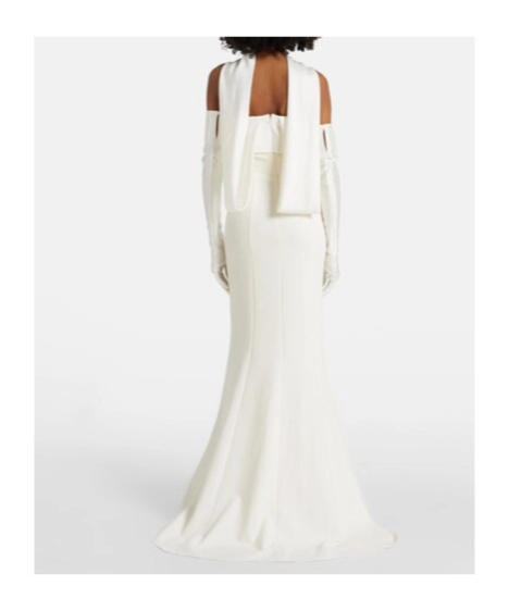 Safiyaa Roshana Sash Crepe Gown With Gloves