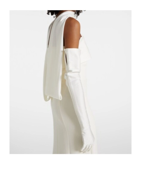Safiyaa Roshana Sash Crepe Gown With Gloves