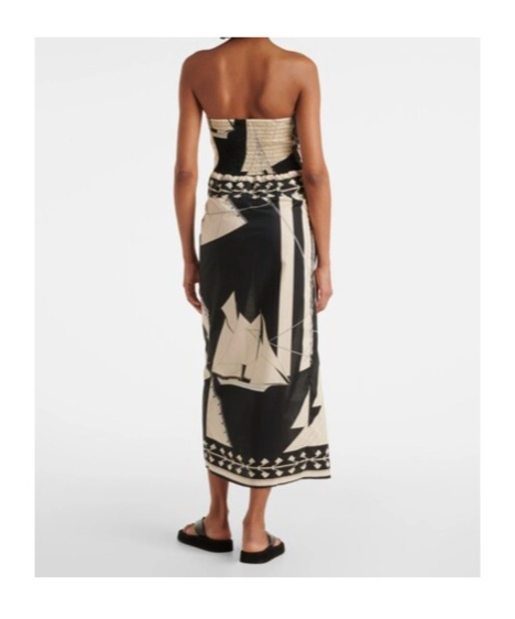 Johanna Ortiz Printed Strapless Midi Dress