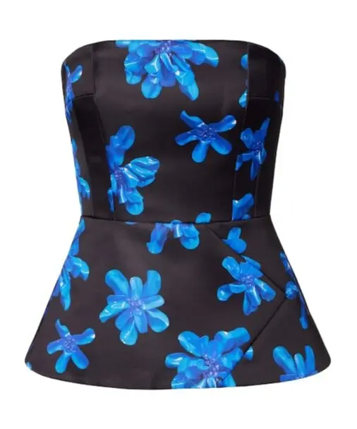 EMILIA WICKSTEAD Regan Floral Genzianella Tube Top - Black