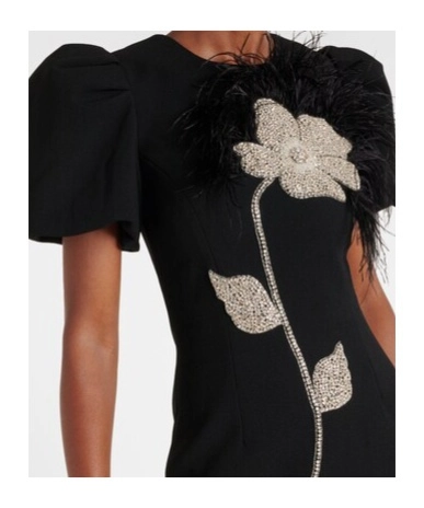 Rebecca Vallance Embellished Floral Crepe Dress
