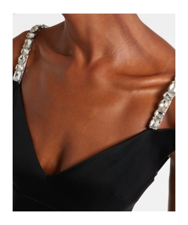 David Koma Embellished Satin Off-the-shoulder Midi Dress